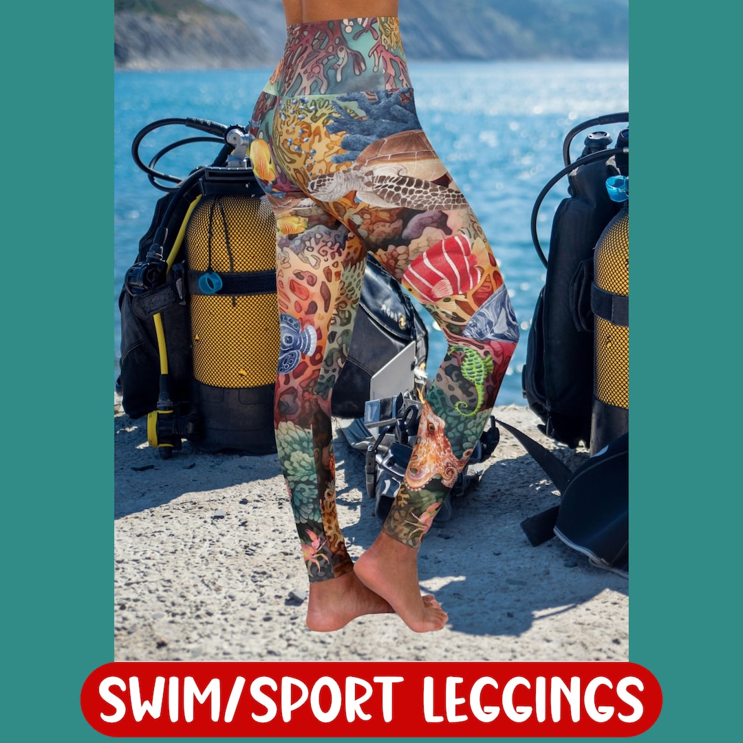 Sea Life Reef 1 Swimwear Leggings for Women for Beach, Cruise, Lake ...