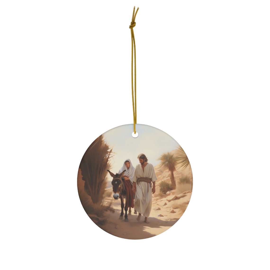 Mary & Joseph Ornament, Christmas Nativity Ornament, Ceramic Ornament ...