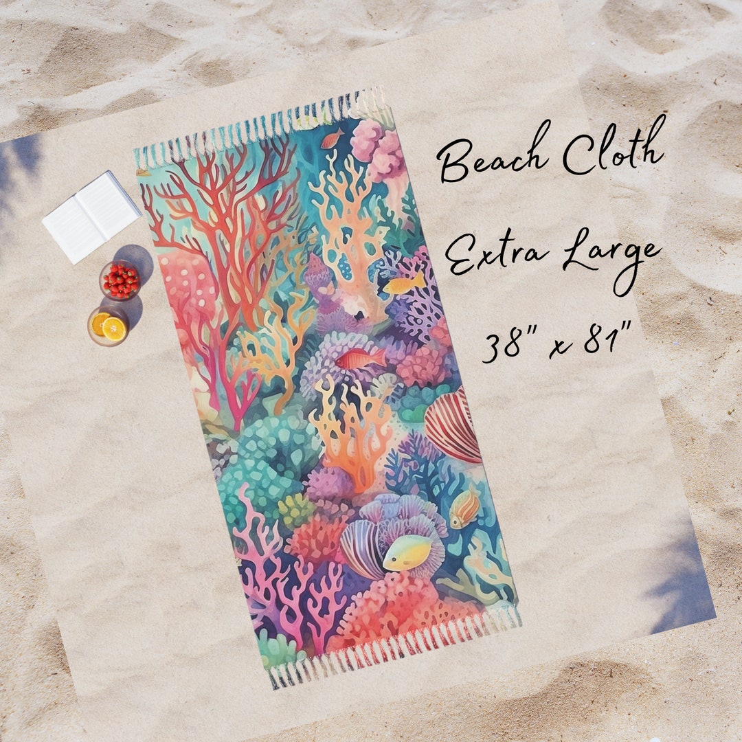 Colorful Reef 3 Boho Beach Cloth, Cruise Vacation Travel Beach Towel ...