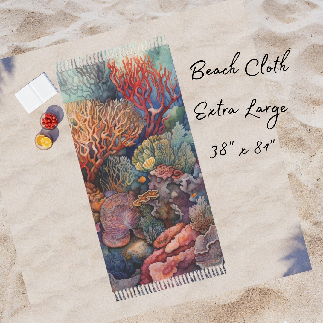 Colorful Reef 2 Boho Beach Cloth, Cruise Vacation Travel Beach Towel ...