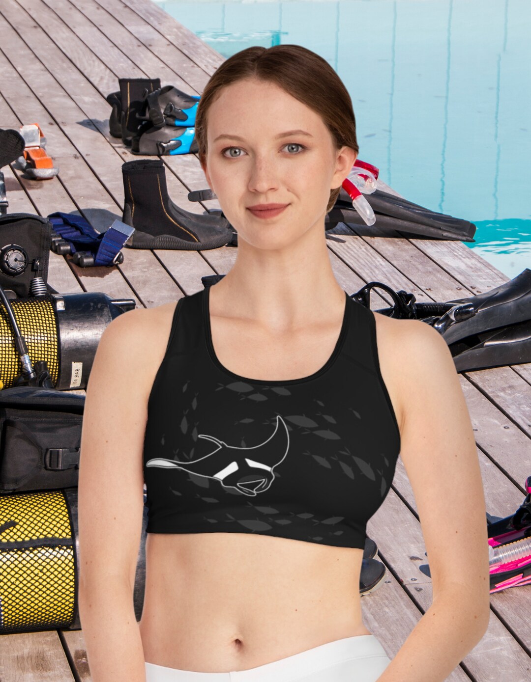 Manta Ray Swimwear Sport Bra: Active Athleisure Support Top - Etsy