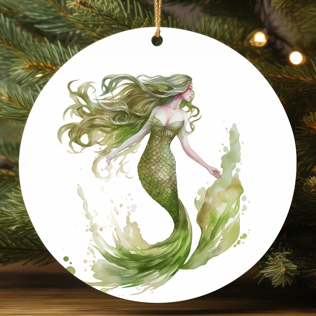 Mermaid Christmas Ornament, Mermaid Gift, Coastal Decoration, Christmas ...