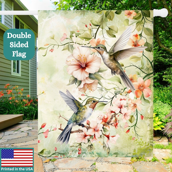 Hummingbird Flag for House - Etsy