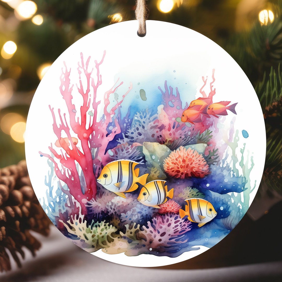 Coral Reef, Sealife Ornament, Fish Ornament, Coastal Decor, Scuba Lover ...