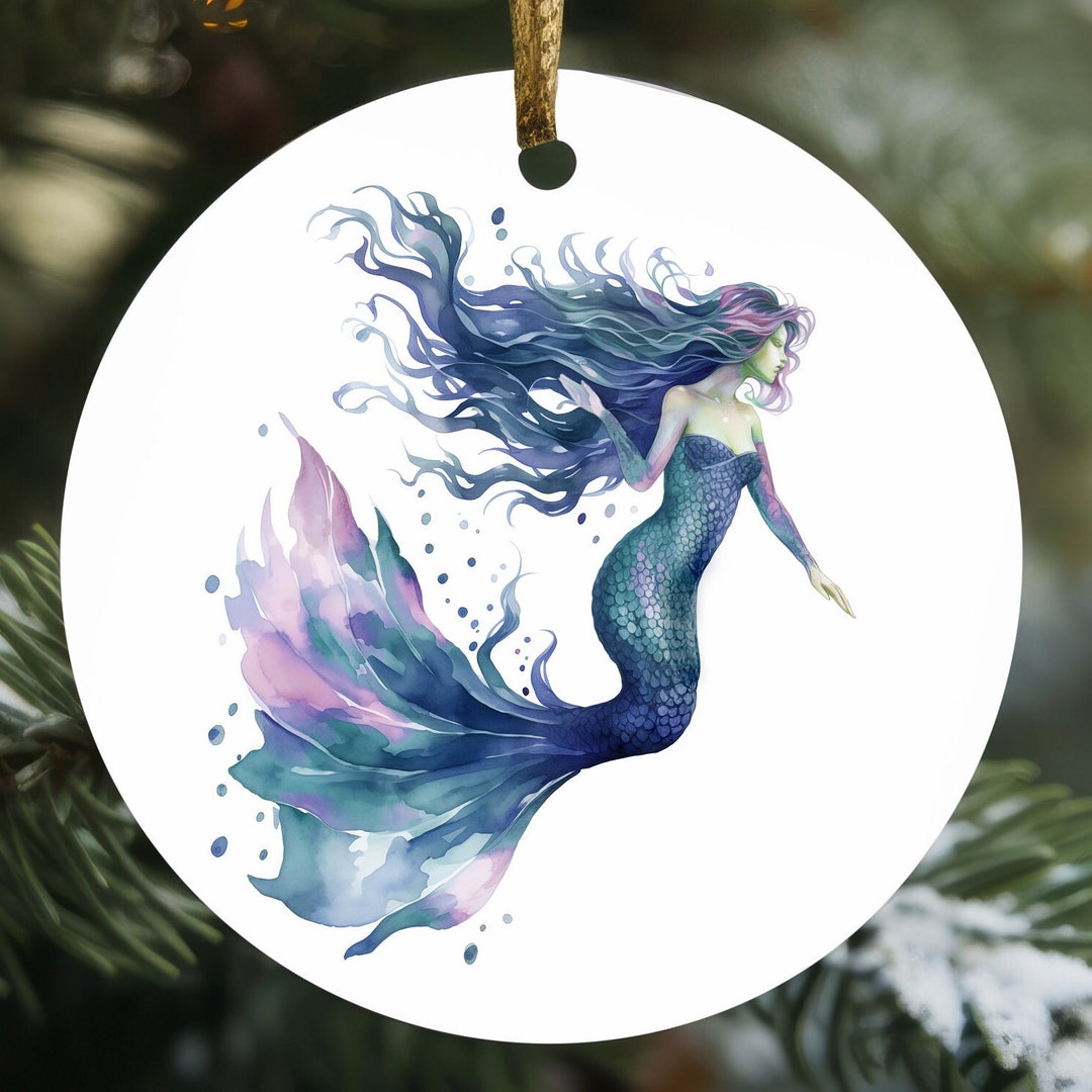 Mermaid Christmas Ornament, Mermaid Gift, Coastal Decoration, Christmas ...