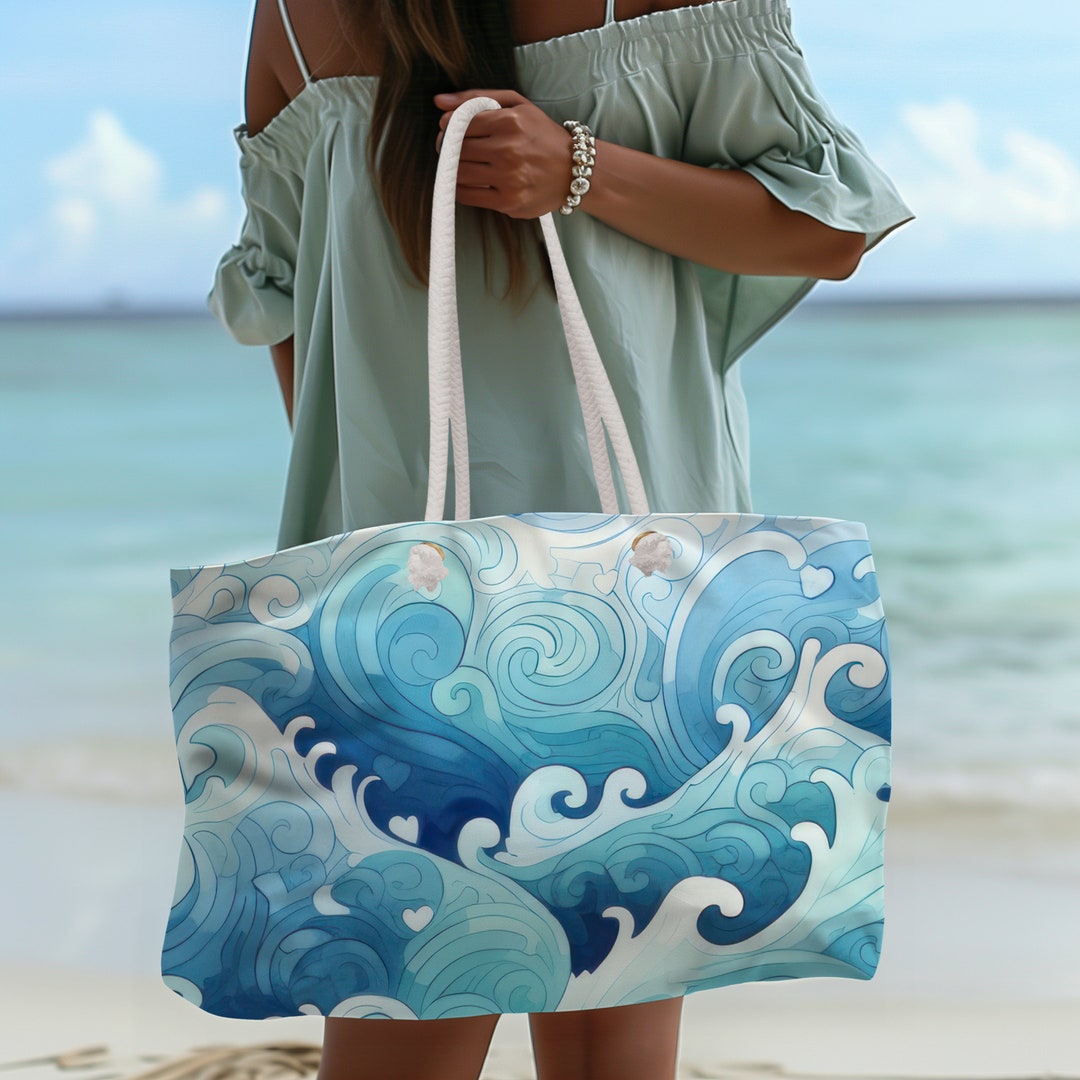 Ocean Waves 2 Oversized Beach Bag, Family Cruise Vacation Boat Pool ...