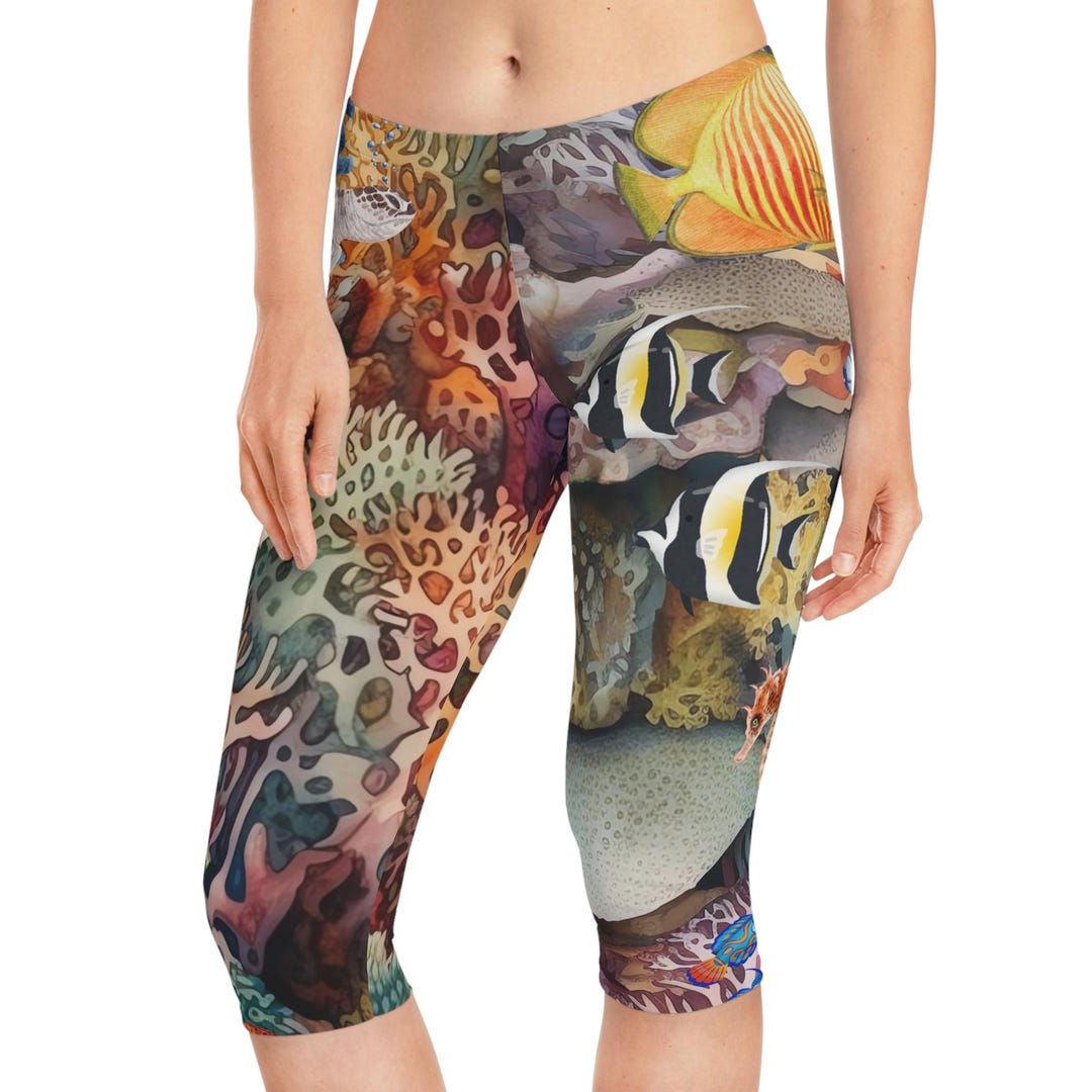 Sealife Reef 1 Swimwear Capri Leggings, Beach, Cruise, Lake, Boat ...