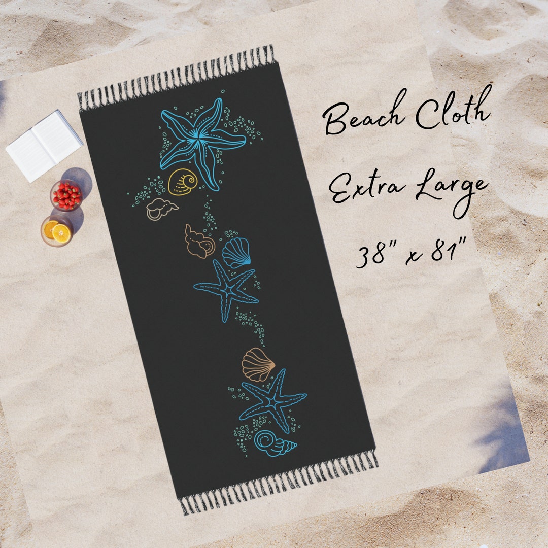 Midnight Seashells Boho Beach Cloth: Extra Large Beach Blanket - Etsy