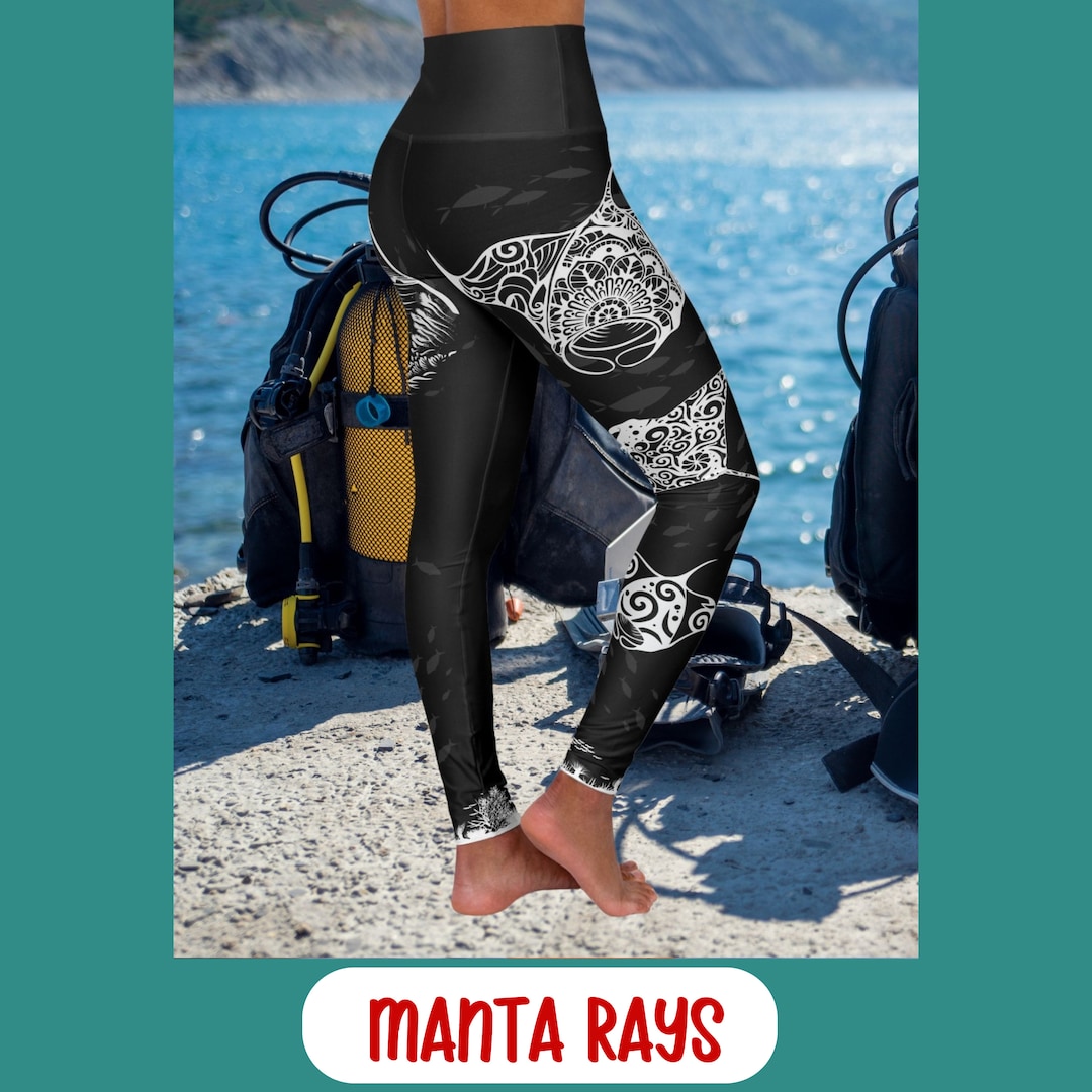 Tattoo Manta Ray Swimwear Leggings for Women for Beach, Cruise, Lake ...