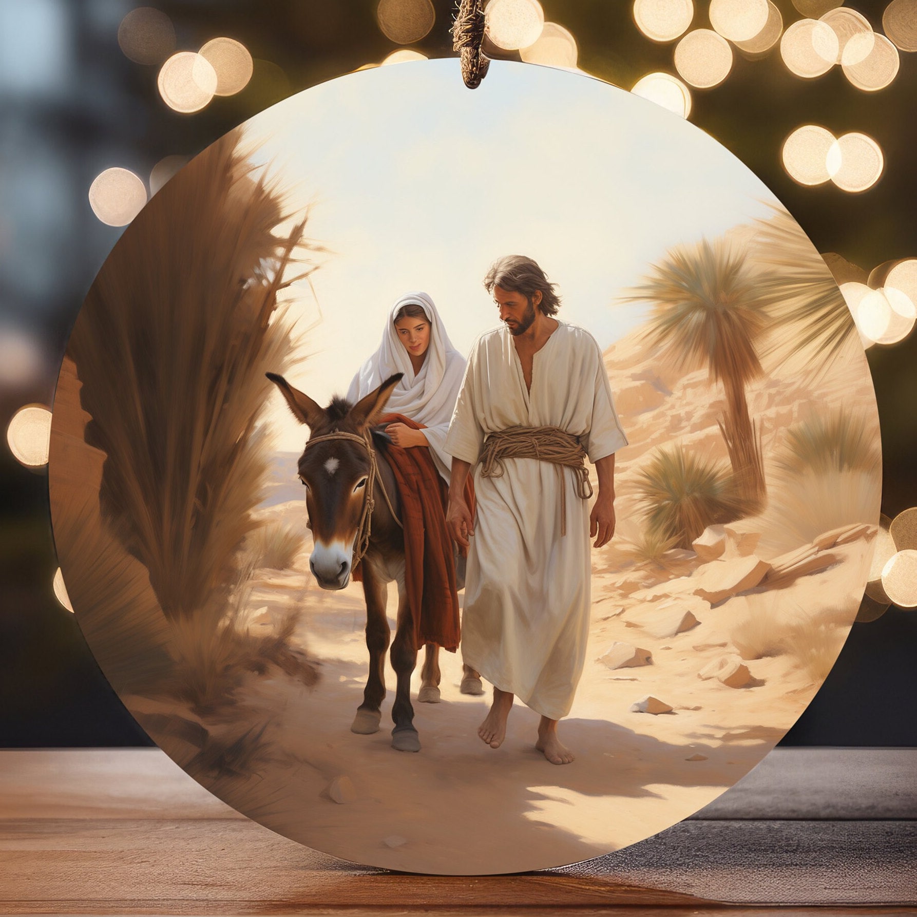 Mary & Joseph Ornament, Christmas Nativity Ornament, Ceramic Ornament ...