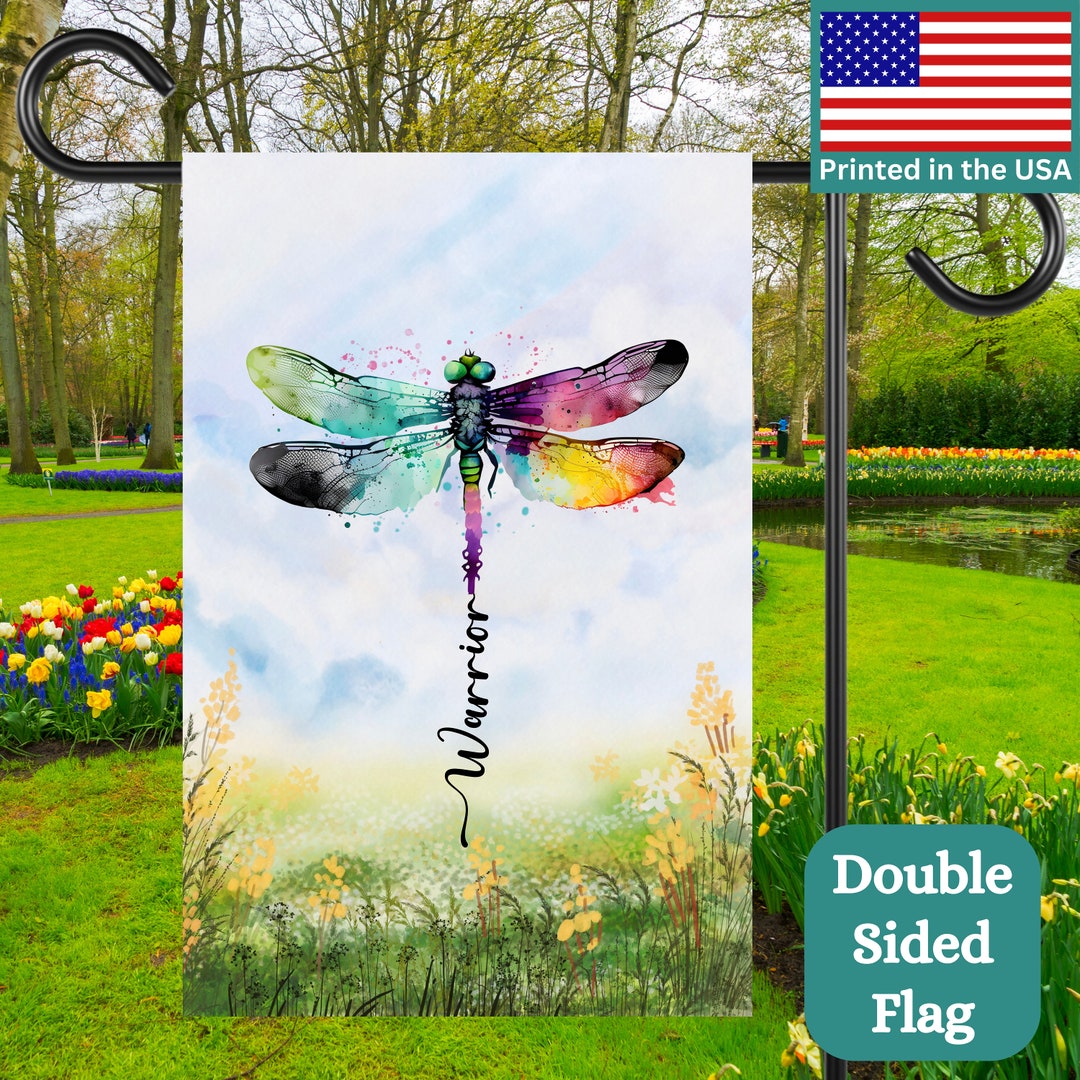 Warrior Dragonfly Wildflower Garden Flag, Mothers Day Gift, Gift for ...
