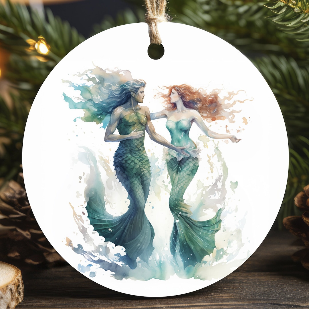 Mermaid & Merman Christmas Ornament: Coastal Holiday Decor - Etsy