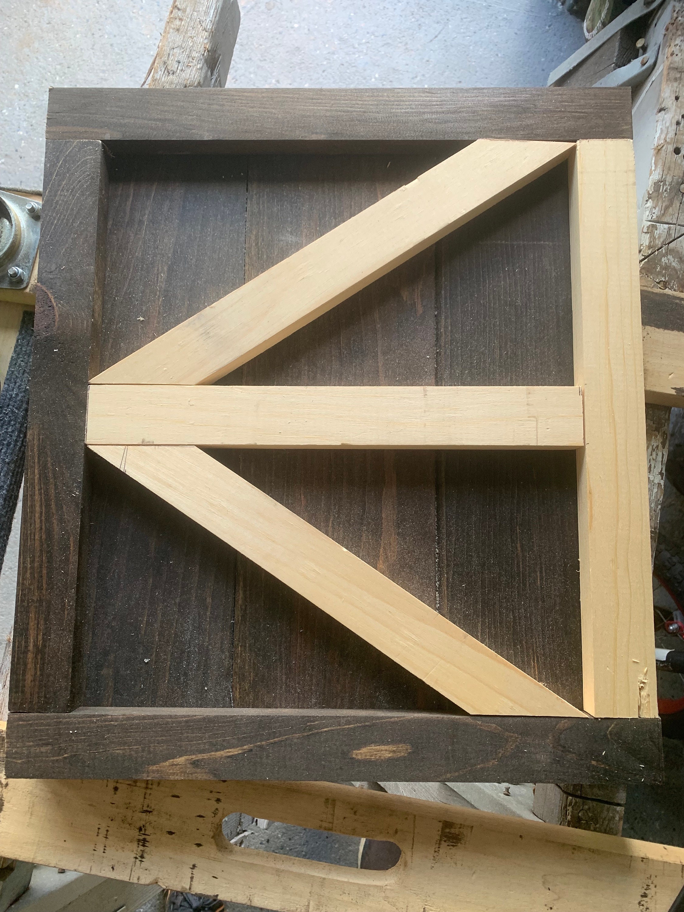 British K-brace Design: Rustic, Dark Waknut Stained Wood Wall Decor ...