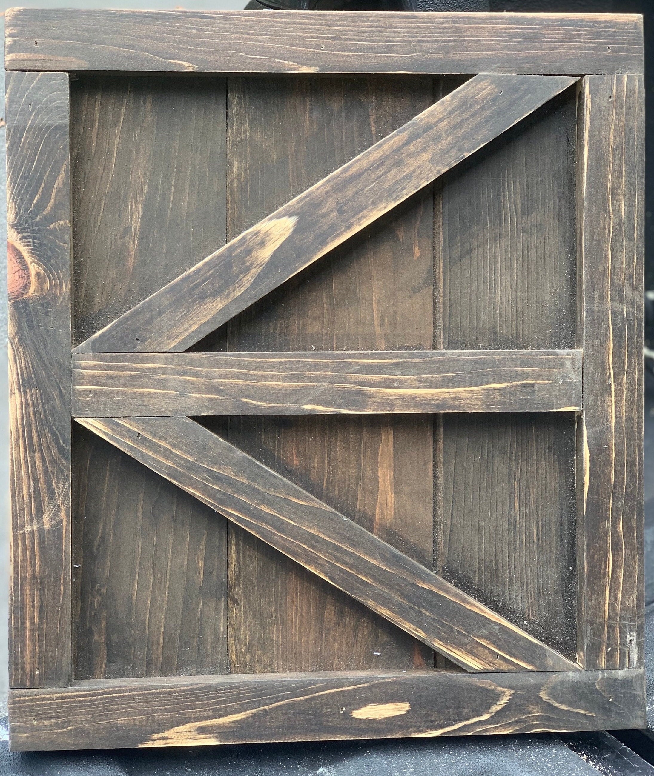 British K-brace Design: Rustic, Dark Waknut Stained Wood Wall Decor ...
