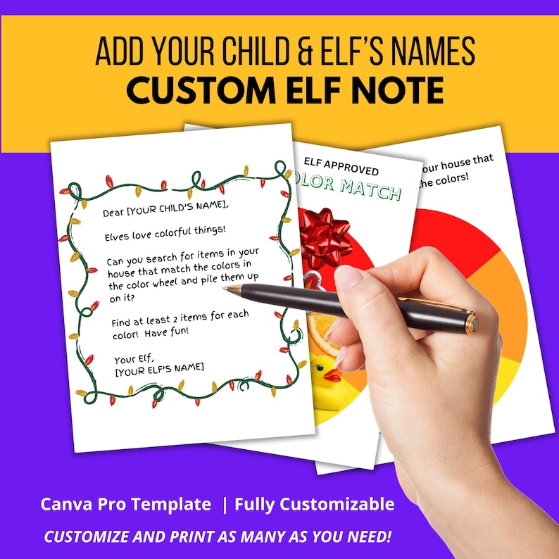 Scavenger Hunt, Banner, Canva Pro Template, Customizable Elf Note ...