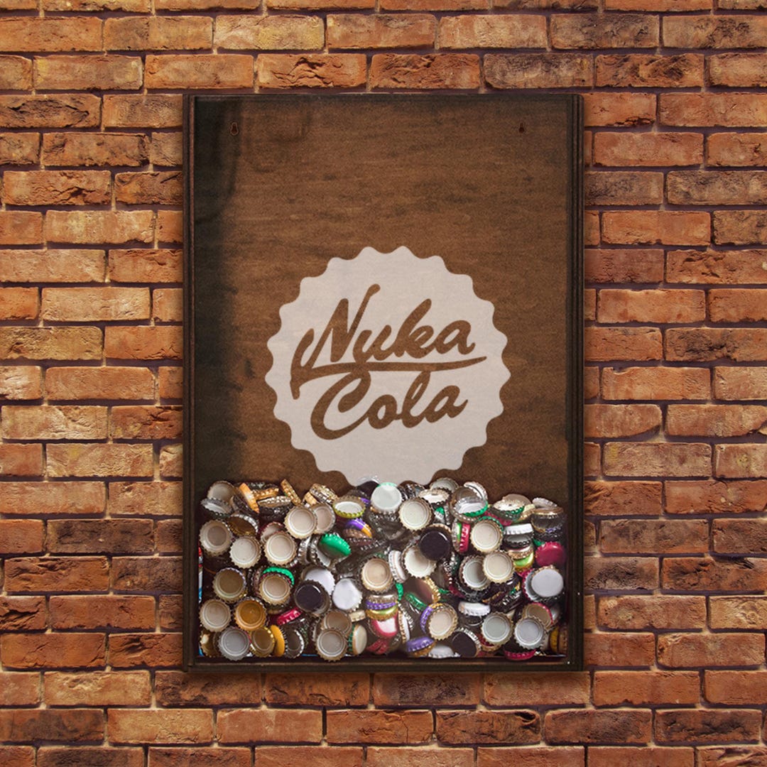 Nuka Cola Bottle Cap Shadow Box, Beer Caps Storage, Fallout Gaming Gift ...