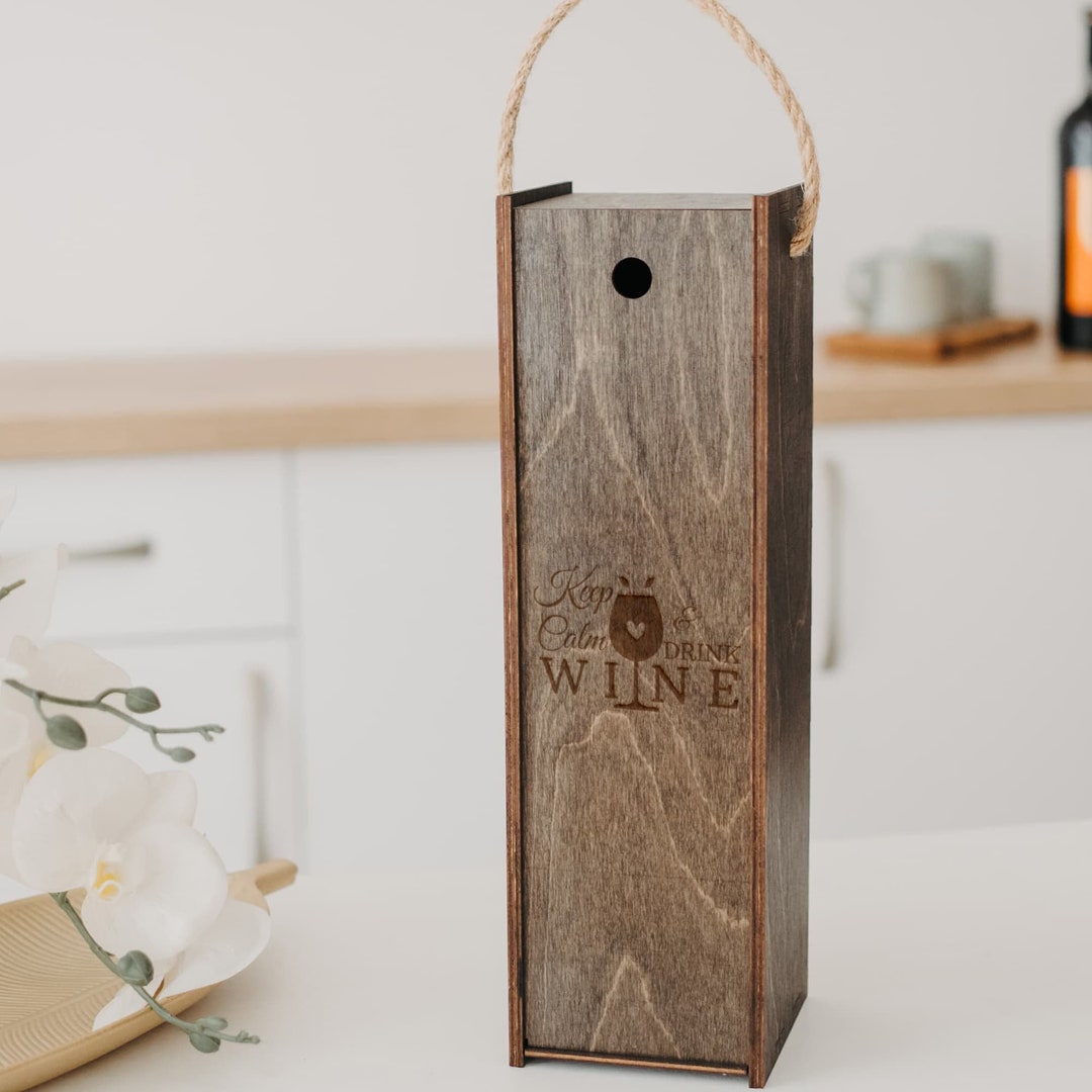 Personalized Wedding Wine Box, Wooden Wine Case, Engagement Wine Gift ...