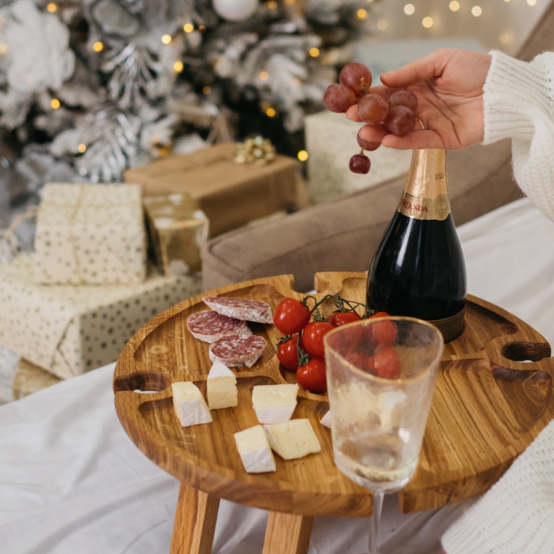 Folding Wine Table, Wooden Portable Table, Folding Bed Tray, Picnic ...