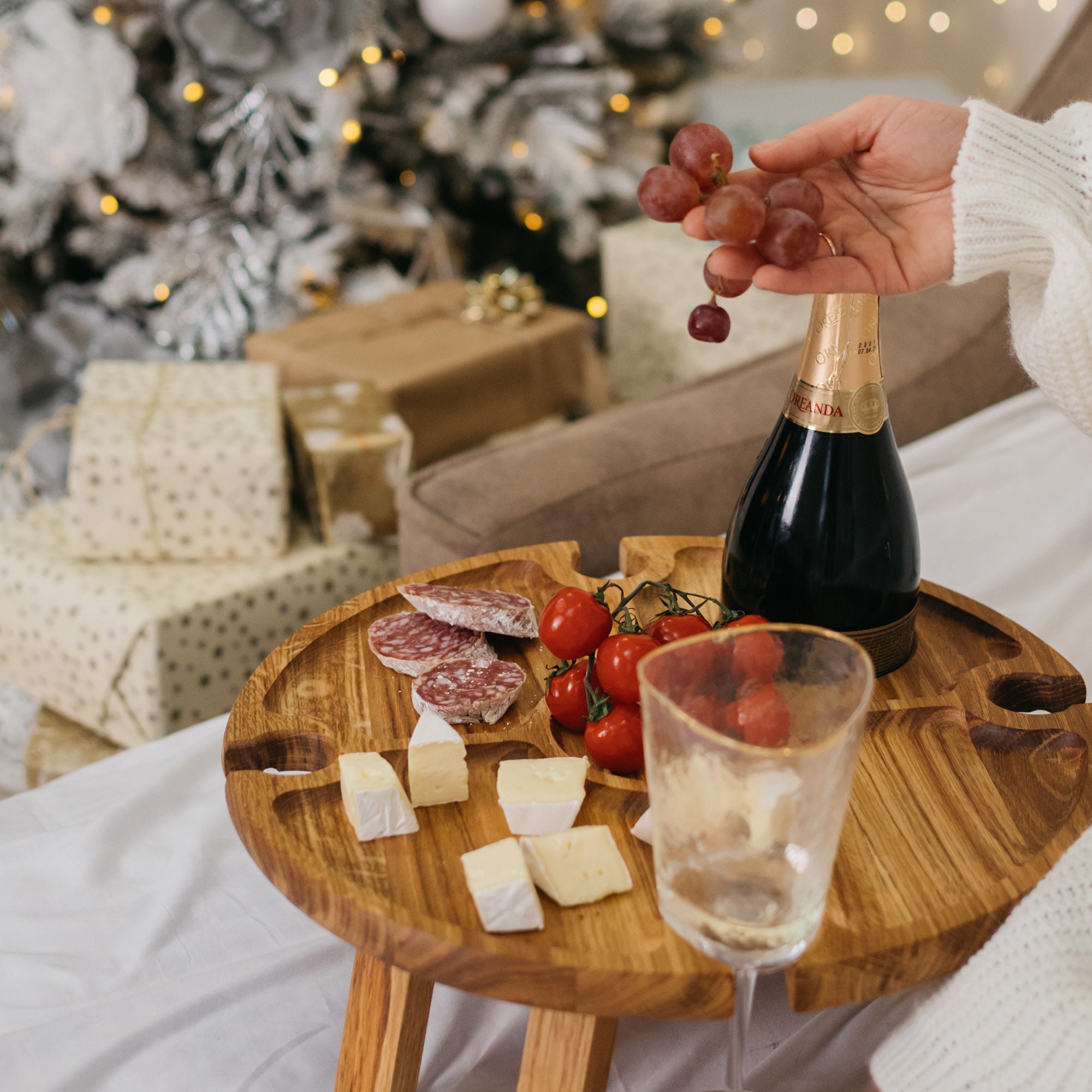 Folding Wine Table, Wooden Portable Table, Folding Bed Tray, Picnic ...