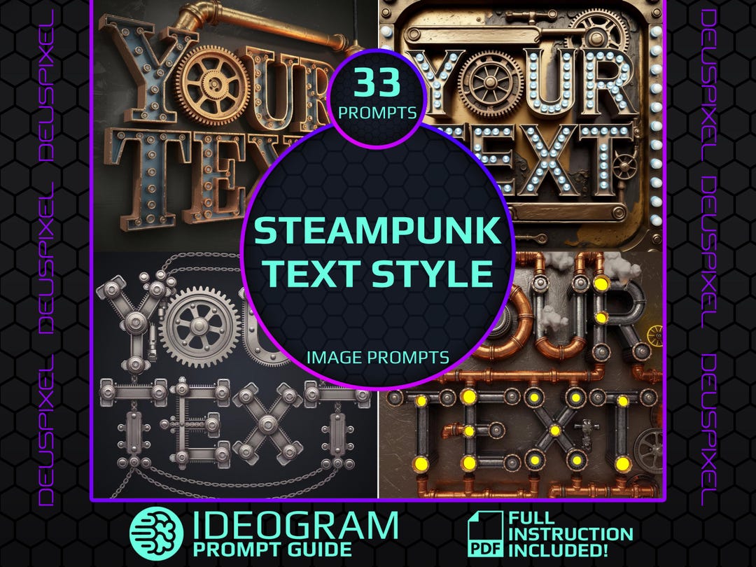 33 Steampunk Text Style Prompts Vintage-inspired Typography for ...