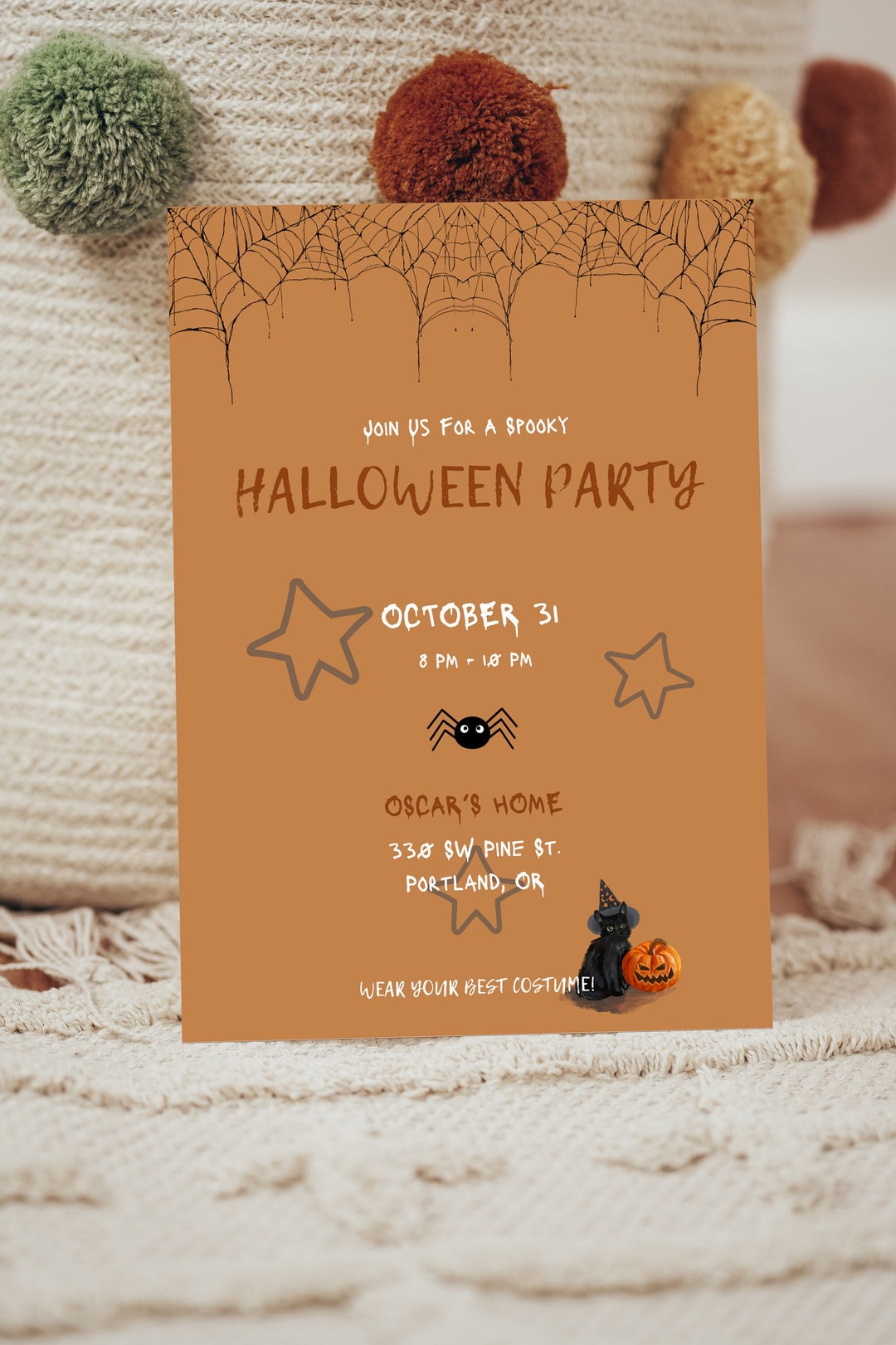 Editable Halloween Party Invitation Halloween Birthday - Etsy