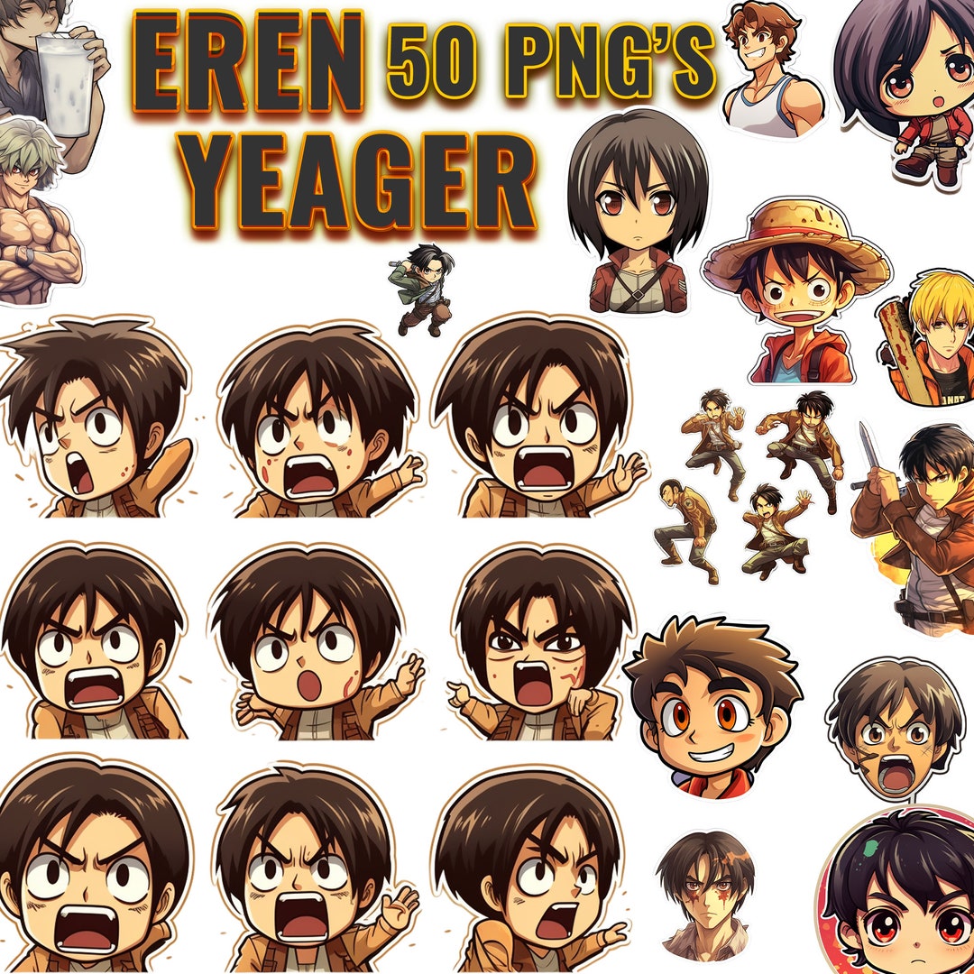 Eren Yeager Digital Stickers, Cute Eren Yeager, Cool Eren Yeager, Chibi ...
