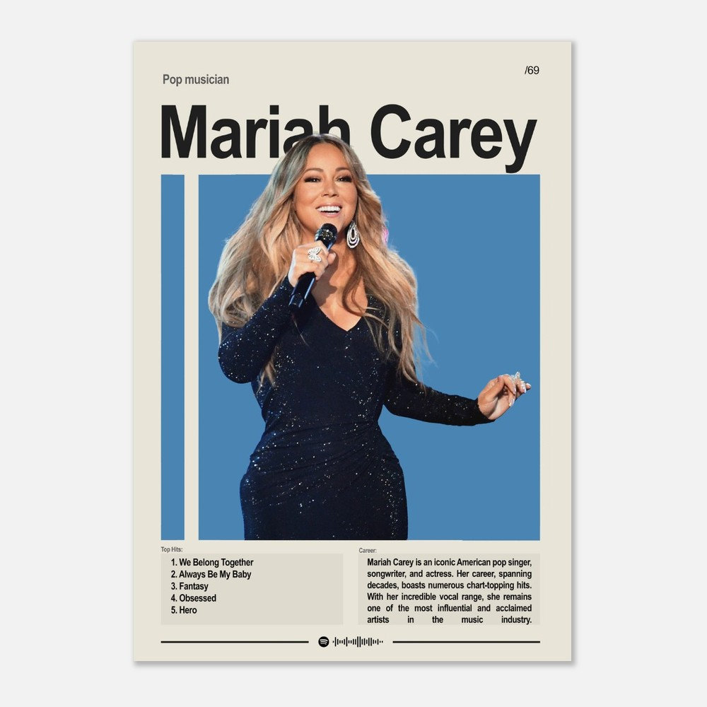 Mariah Carey Poster, Artist Poster, Music Poster, Music Wall Art ...