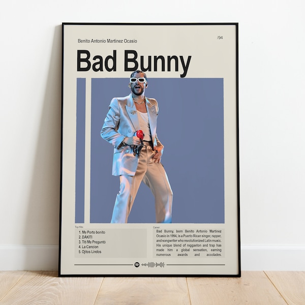 Bad Bunny Poster - Etsy