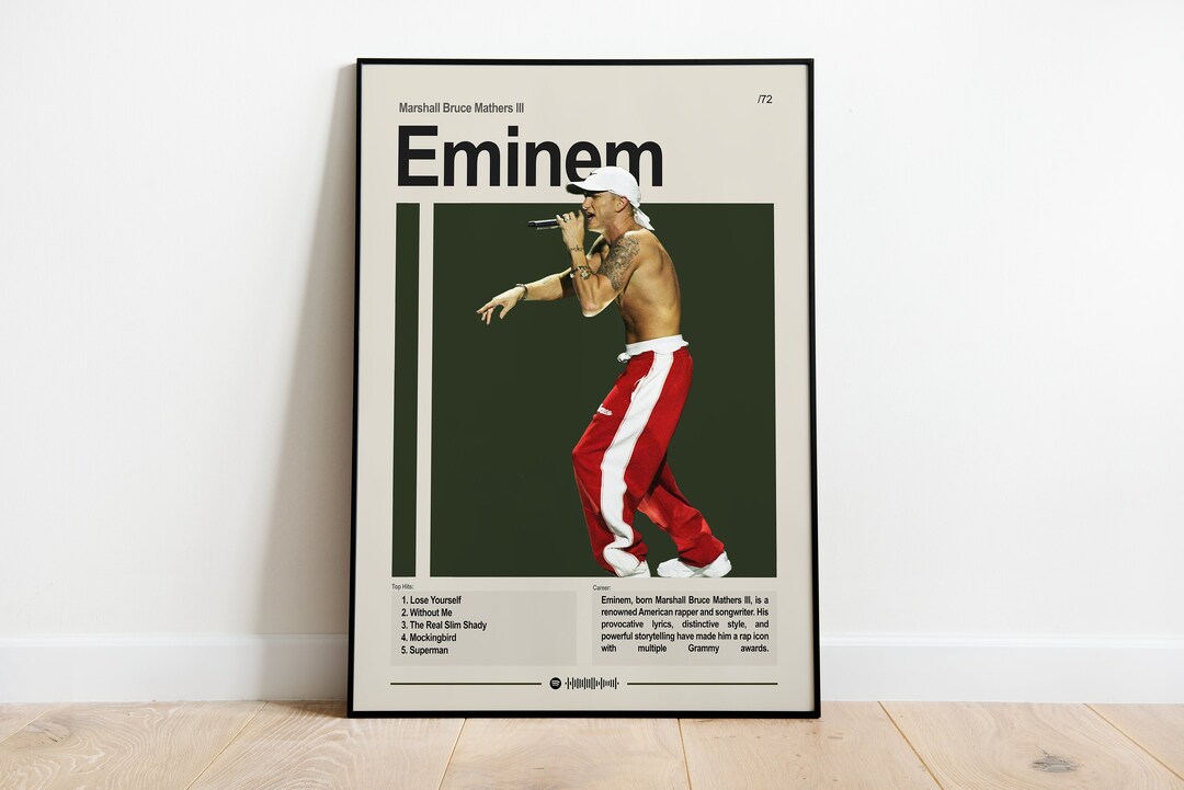 Eminem Poster, Artist Poster, Music Poster, Music Wall Art, Bedroom ...