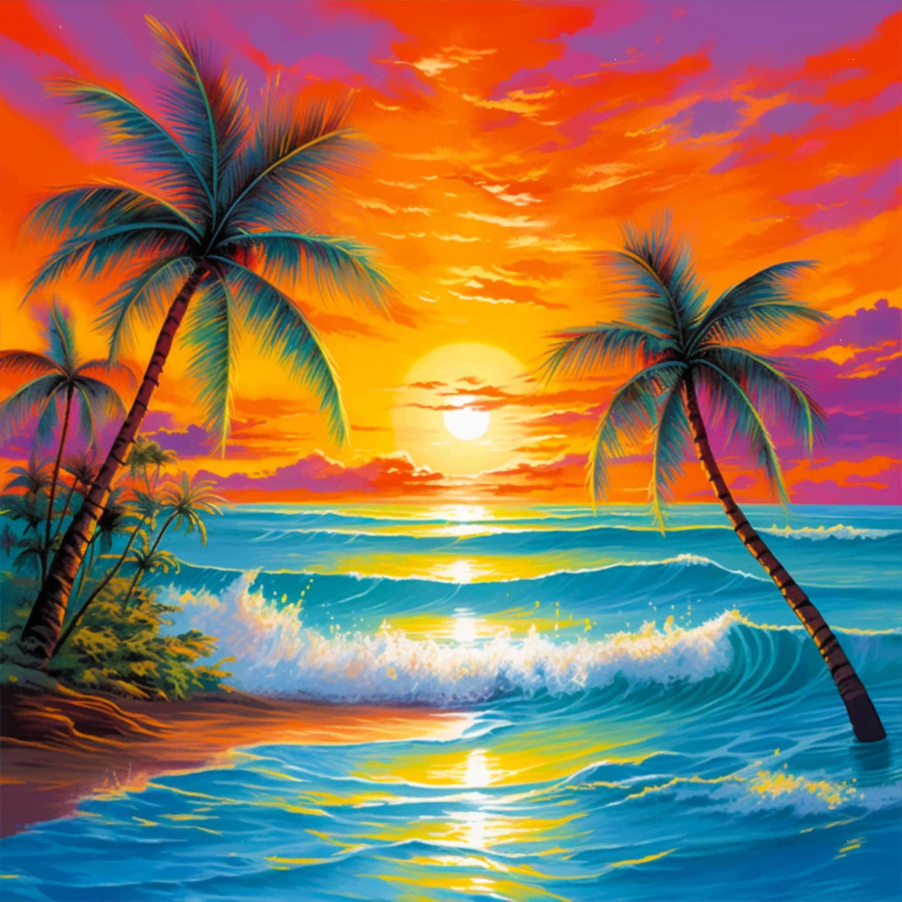 Sunset Design PDF for Sublimation on Shirts, Mugs, Totes, and Wall Art ...
