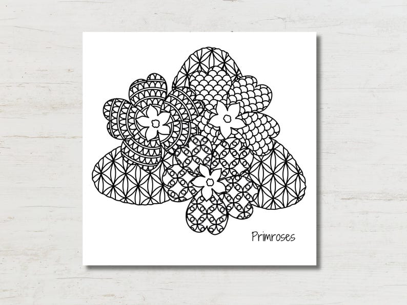 Printable Spring Flowers Cards to Colour, Spring Flowers, Instant ...