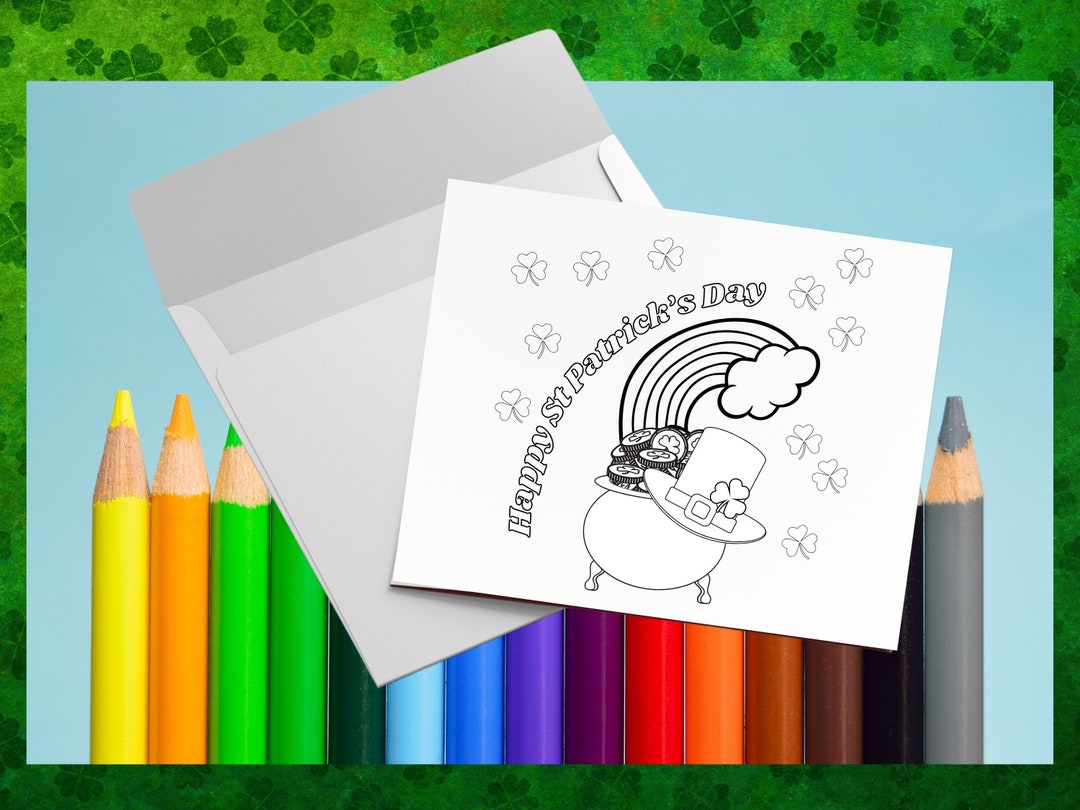 St Patrick's Day Card, Colour Your Own Cards, Handmade Cards, Printable ...