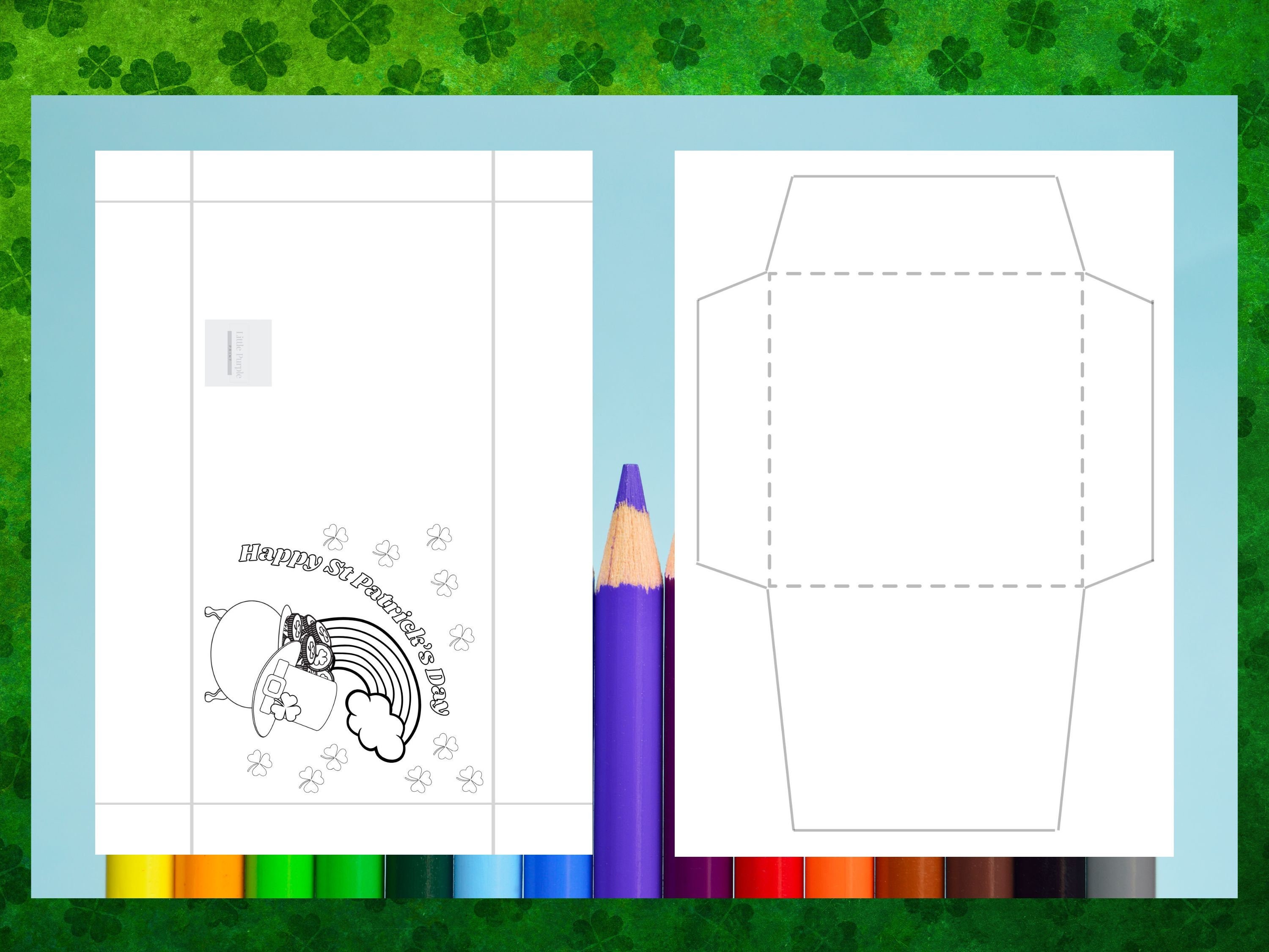 St Patrick's Day Card, Colour Your Own Cards, Handmade Cards, Printable ...