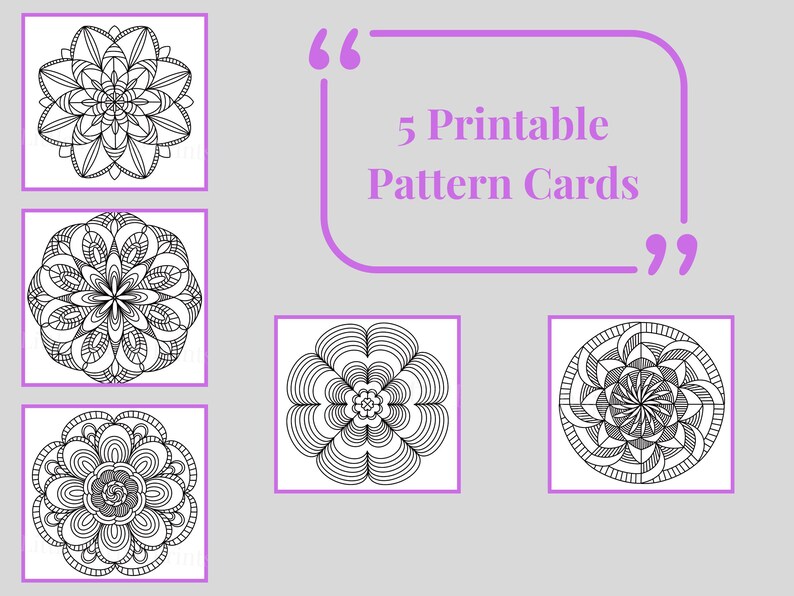 Printable Pattern Cards, Mandala Patterns, Instant Download, Envelopes ...