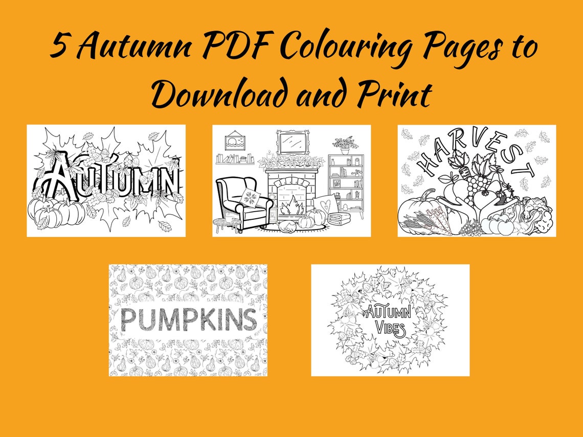 Printable Autumn Colouring Pages Fall Colouring Pages PDF - Etsy