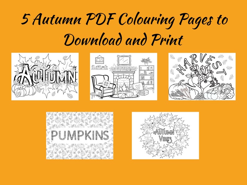 Printable Autumn Colouring Pages Fall Colouring Pages PDF - Etsy