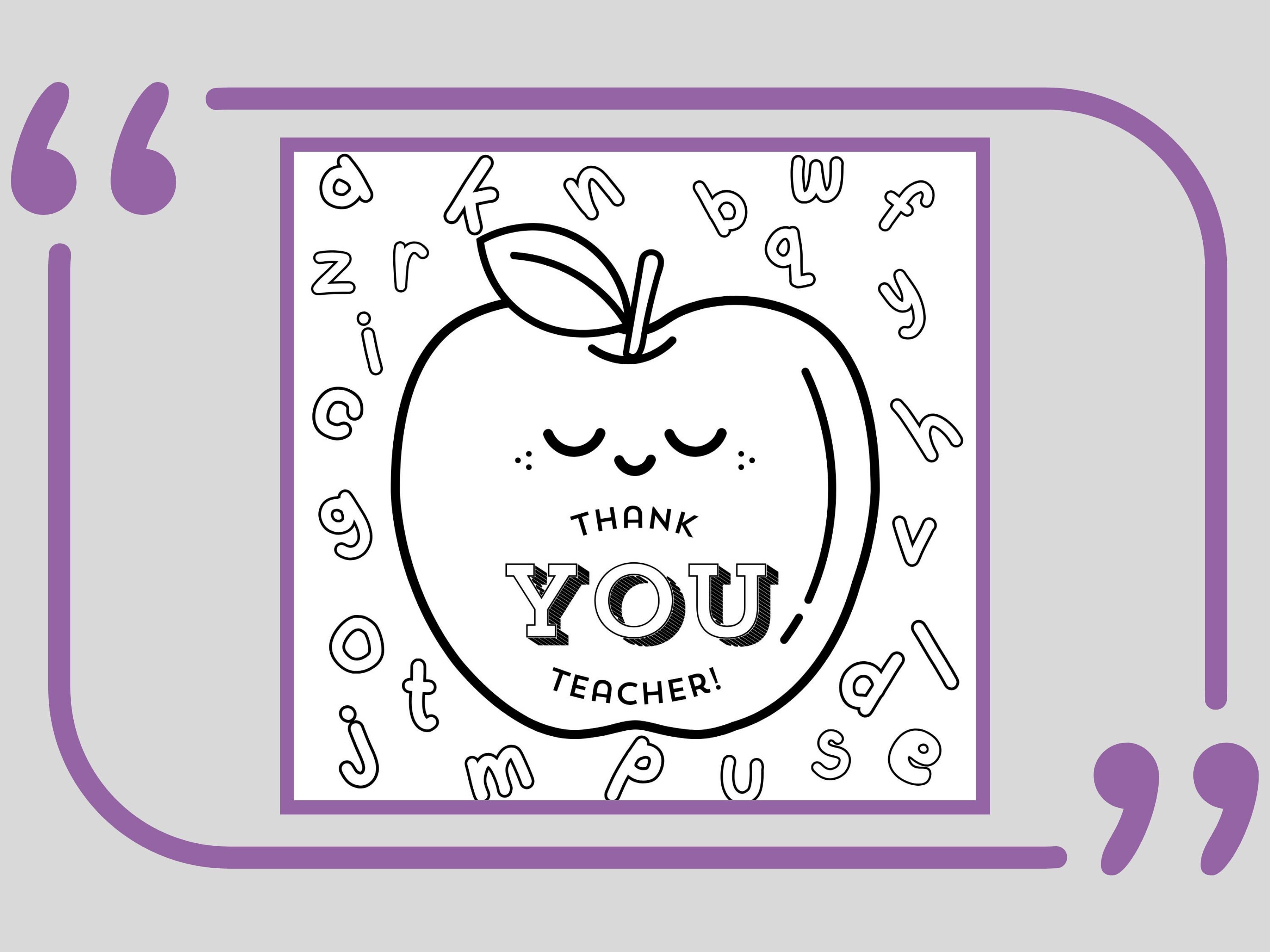 Printable Teacher Thank You Cards to Colour, 3 Designs Included ...