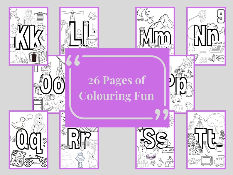 Alphabet Colouring Pages, Back to School, ABC Coloring, Printable ...