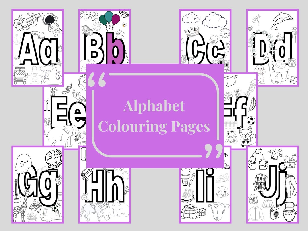 Alphabet Colouring Pages, Back to School, ABC Coloring, Printable ...