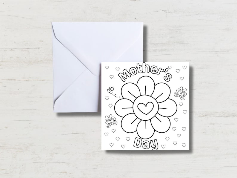 Mother's Day Card Colour Your Own Cards, DIY Mother's Day Cards for ...