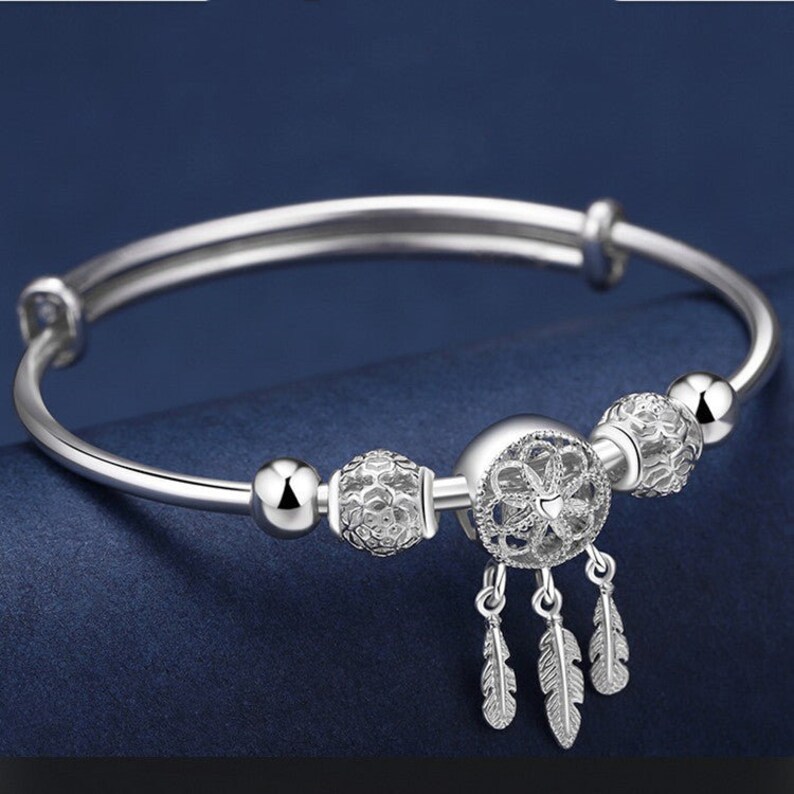 Dreamcatcher Vintage Lucky Beads Elegant Bracelet Push-pull Adjustable ...
