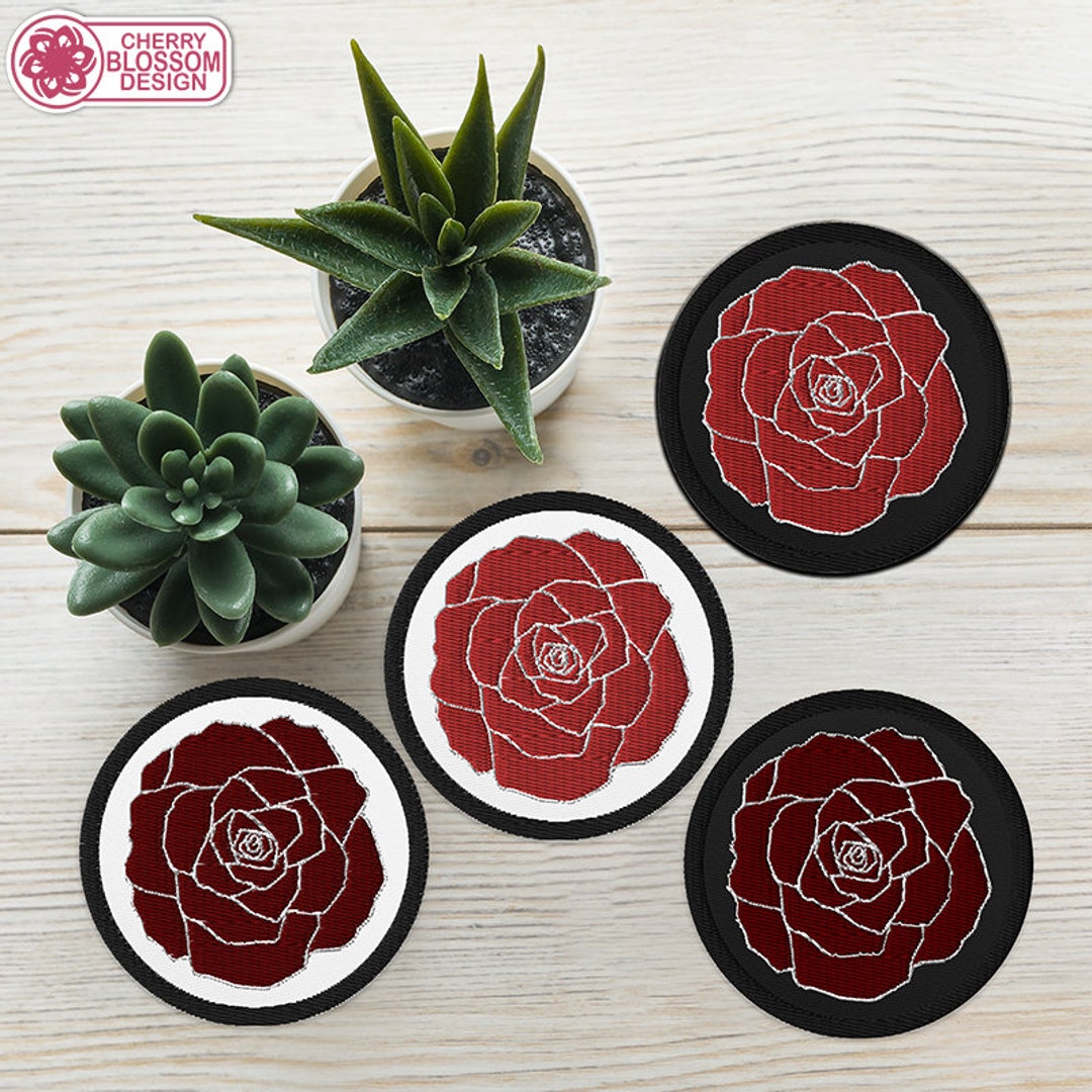 Rose Embroidered Patches - Multiple Colours! - Etsy
