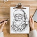 12 Grayscale Santa Claus Coloring Book | Printable Adult Coloring Pages ...
