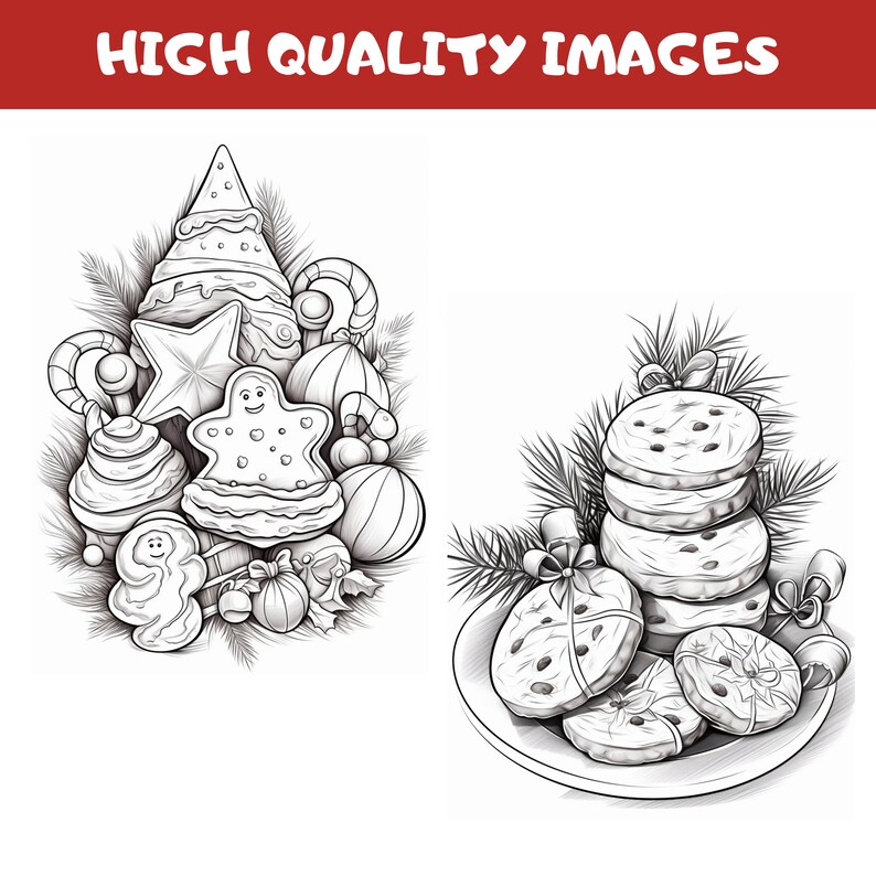 12 Grayscale Cookies Coloring Book | Printable Adult Coloring Pages ...