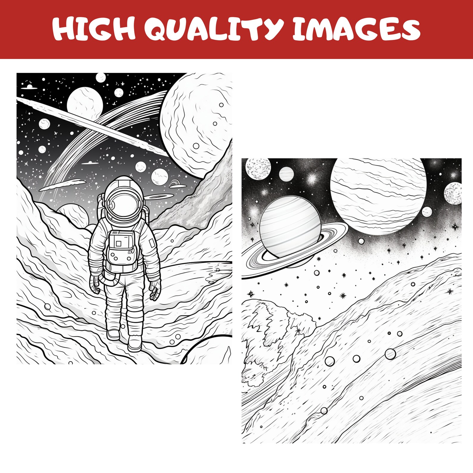 15 Grayscale Space Coloring Book | Printable Adult Coloring Pages ...