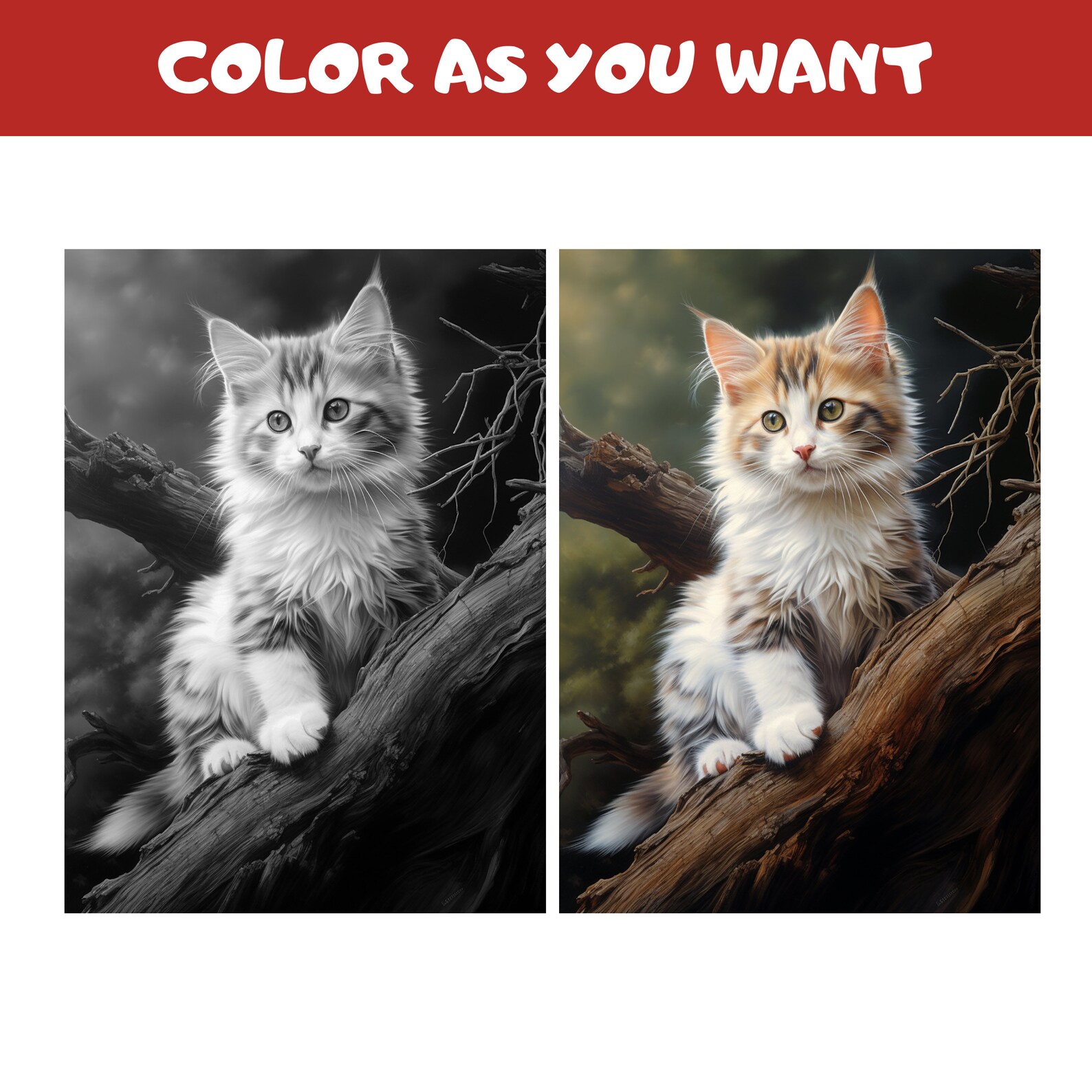 15 Grayscale Cats Coloring Book | Printable Adult Coloring Pages ...