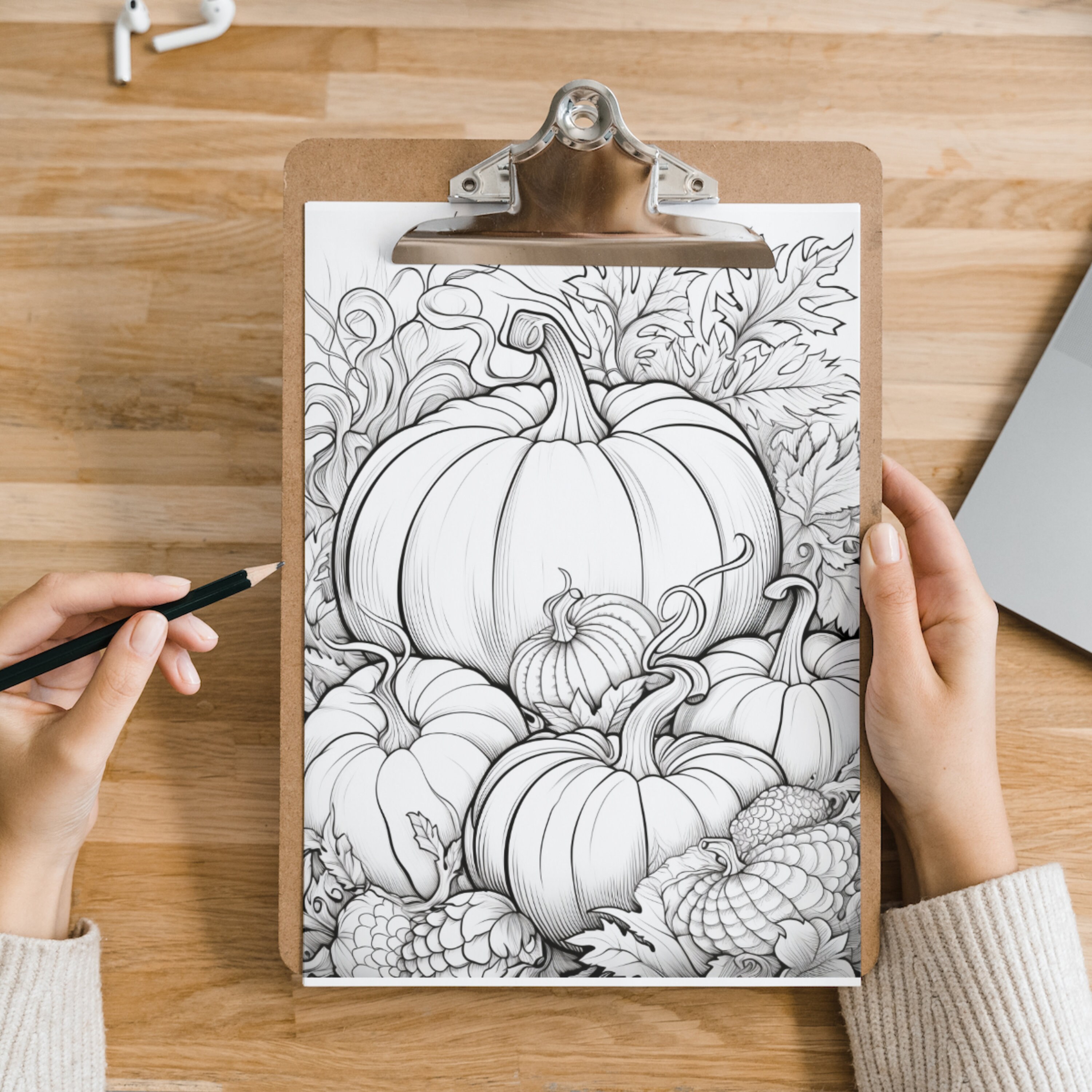 12 Grayscale Vegetable Coloring Book | Printable Adult Coloring Pages ...