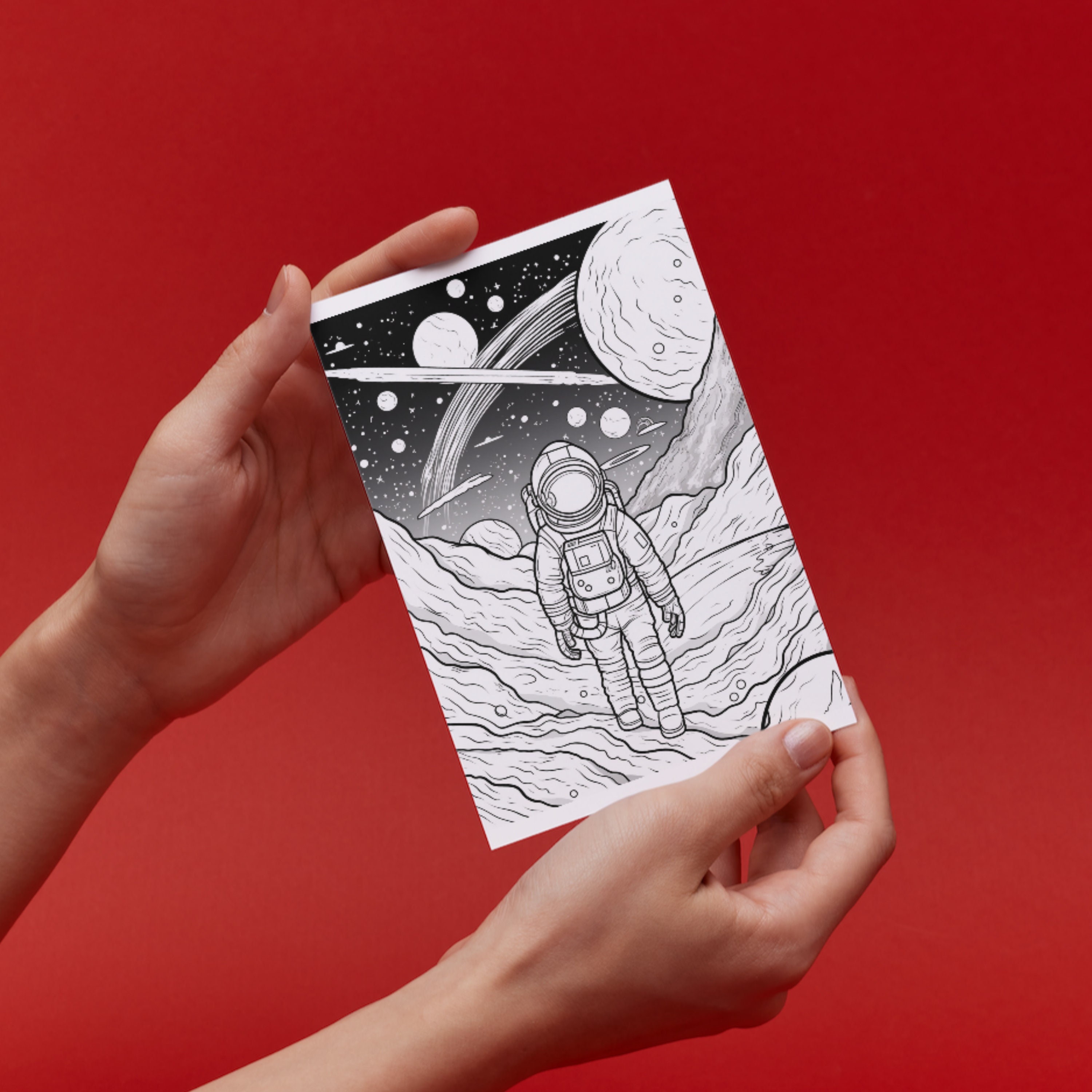 15 Grayscale Space Coloring Book | Printable Adult Coloring Pages ...