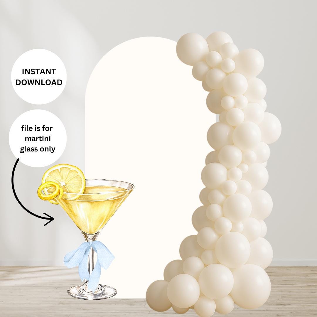 Lemon Drop Martini Cutout W/ Blue Bow, Just a Drop Older, Tini Bit ...