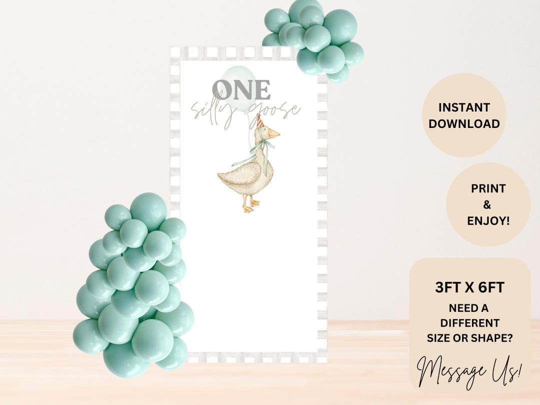 One Silly Goose 1st Birthday Backdrop: Party Decor (digital Download ...